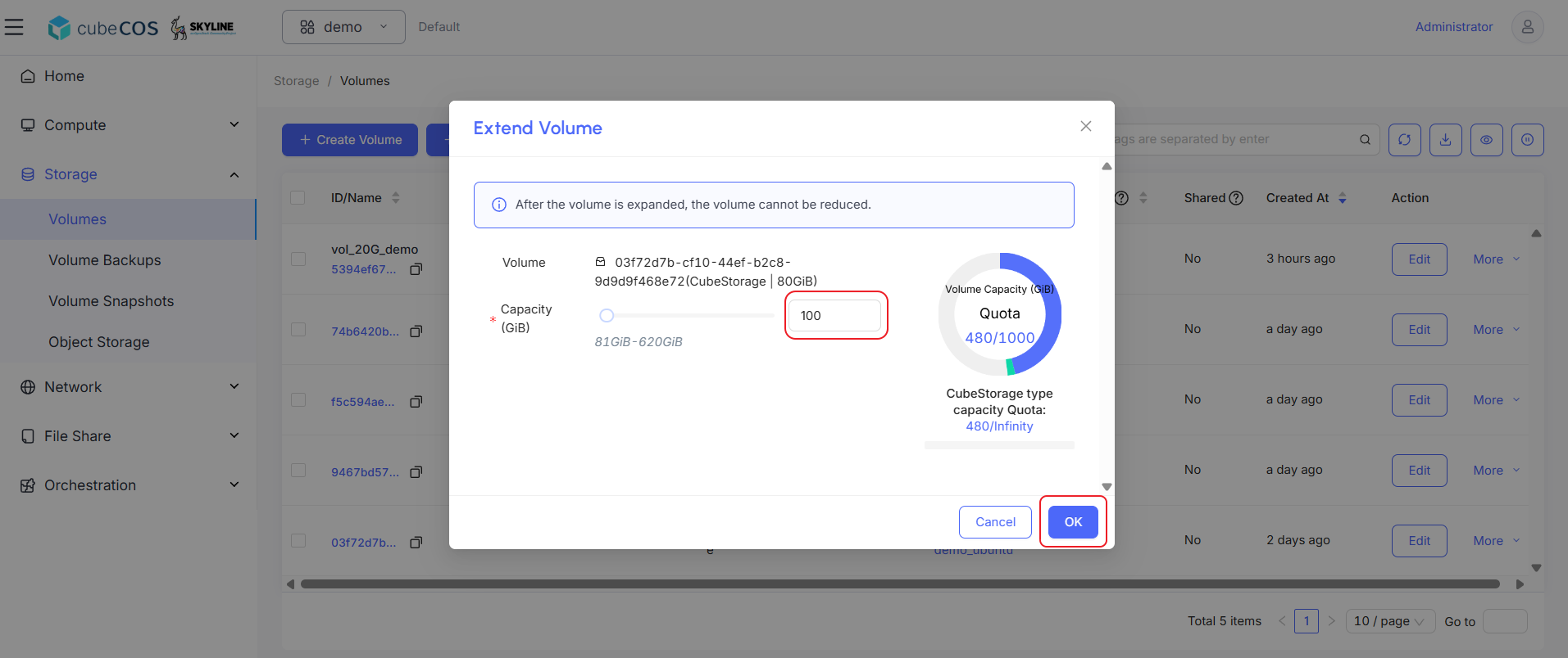 Volume Extend Welcome To The Bigstack Cube Platform Documentation 5647